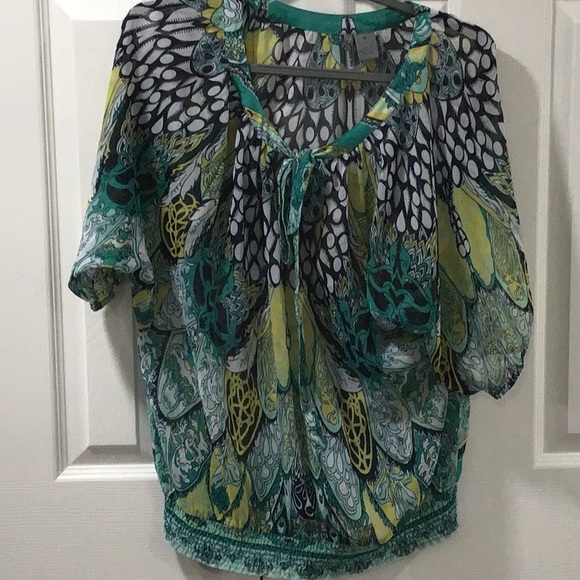 new directions | Tops | New Directions Weekend Blue And Green Relaxed ...